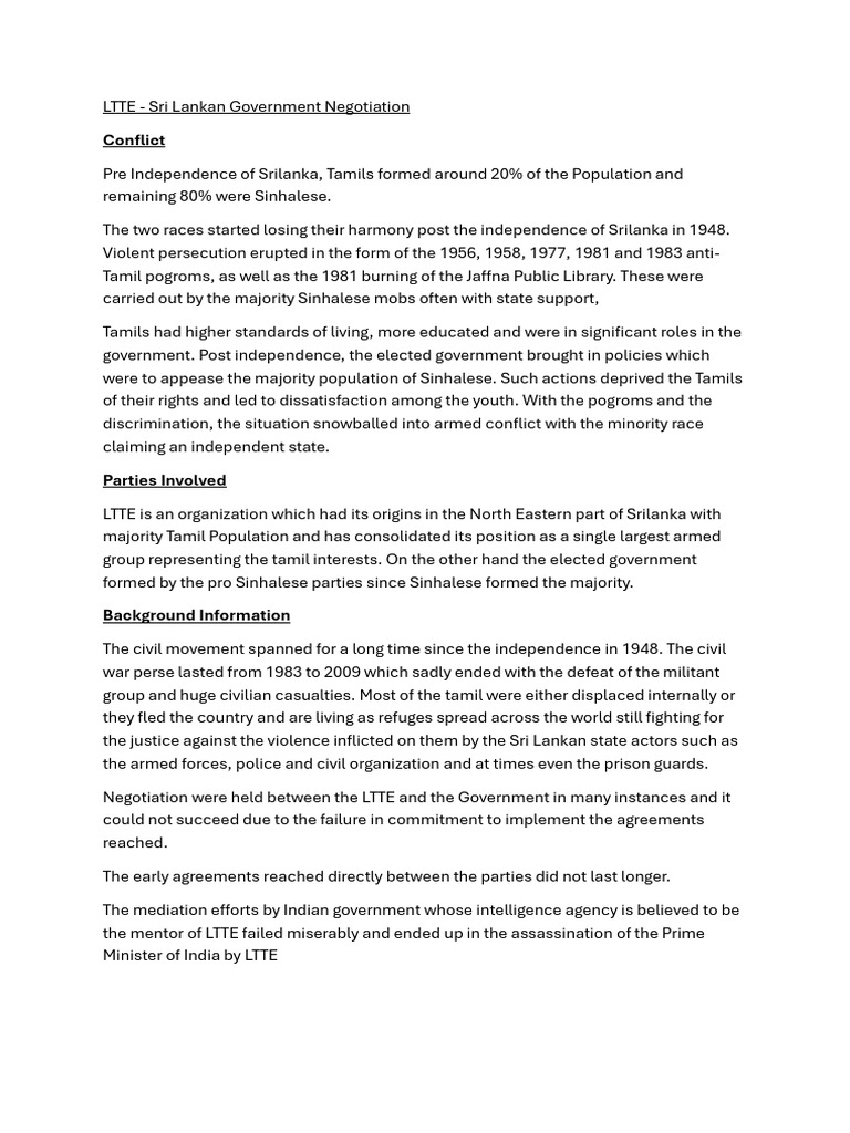 Capstone Project - Overview | PDF | Sri Lanka | Violence