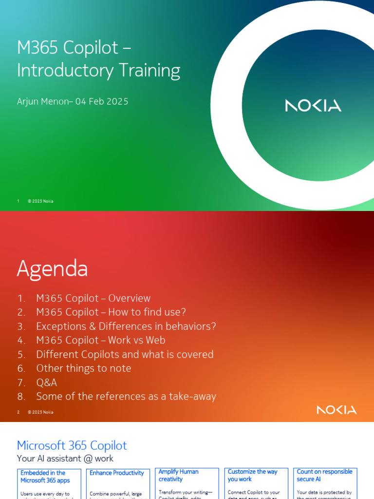 Nokia M365 Copilot Training Guide | PDF | World Wide Web | Internet & Web