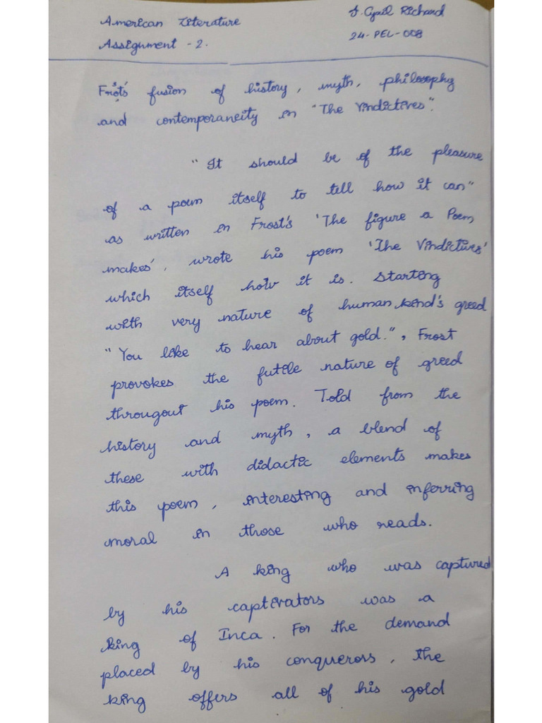 American Literature - Assignment | PDF