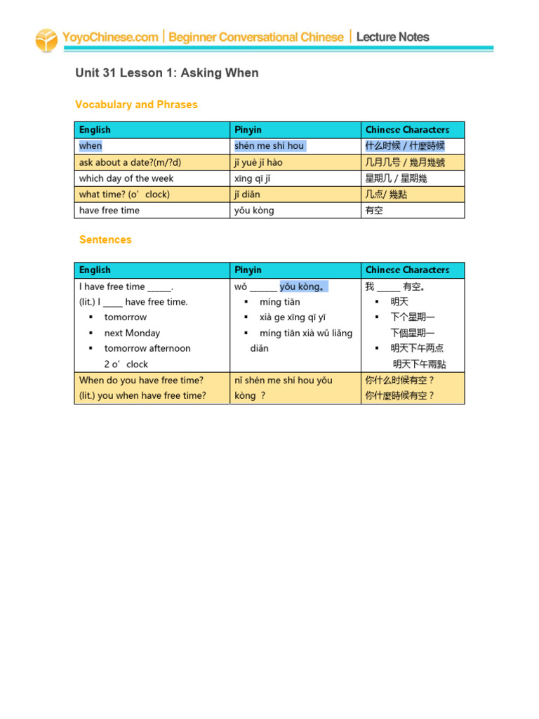 Beg Unit 031 Lesson 01 LN Mikor | PDF