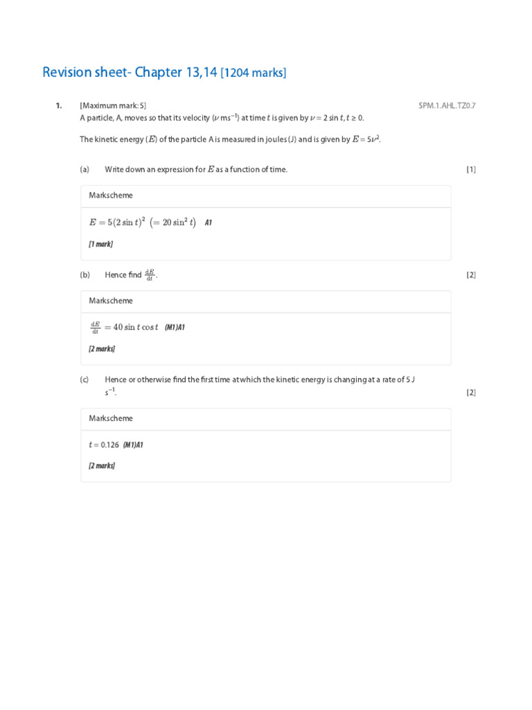 Revision Sheet - Chapter 13 14 MS | PDF | Errors And Residuals | Mathematics