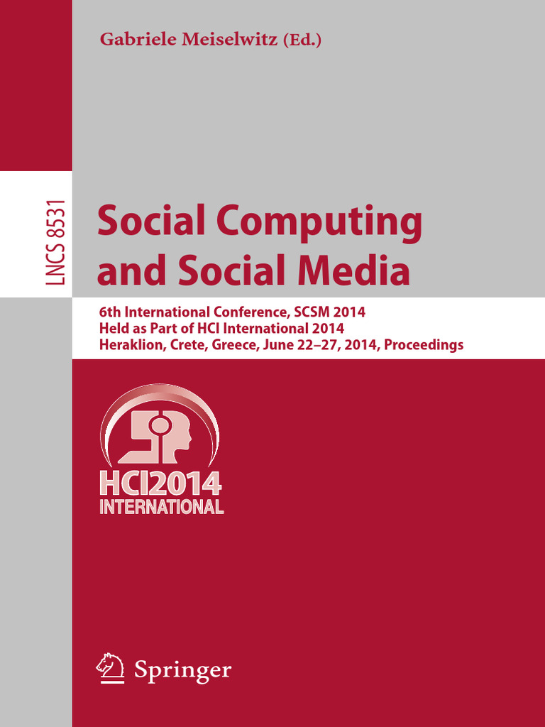 Social Computing and Social Media: Gabriele Meiselwitz | PDF | Digital Forensics | Crimes