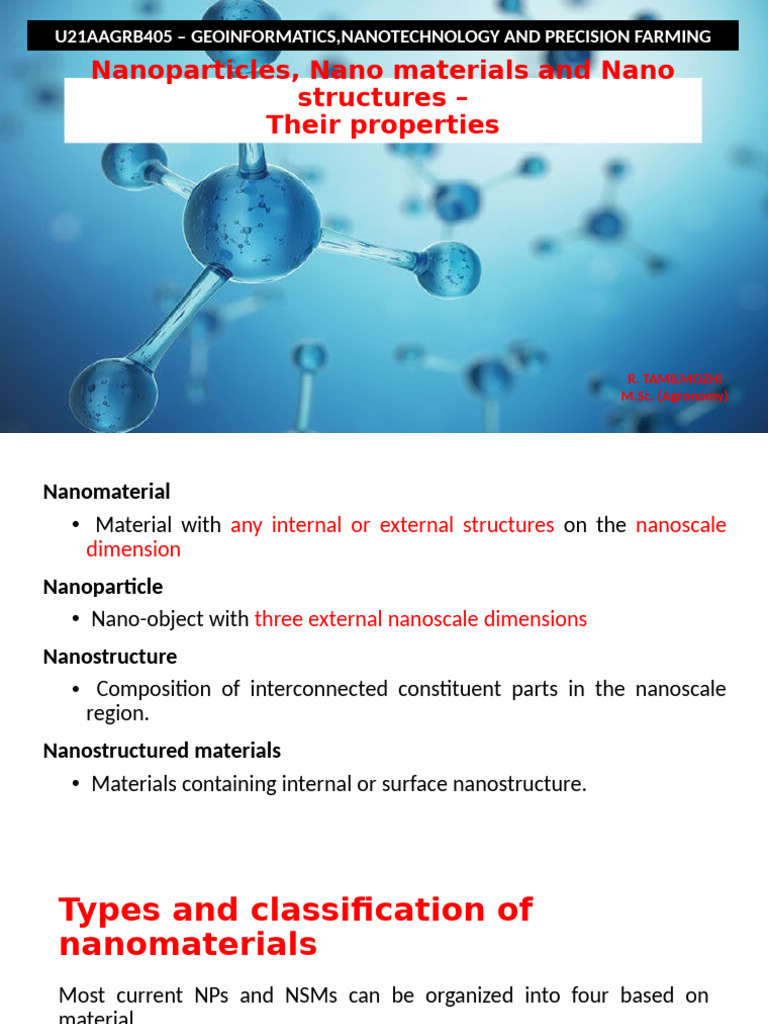 Nanoparticles, Nano Materials and Nano Structures – | PDF ...