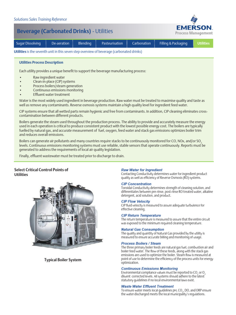 Training Beverage Process Solutions Guide Utilities Micro Motion en 63738 | PDF | Boiler | Water