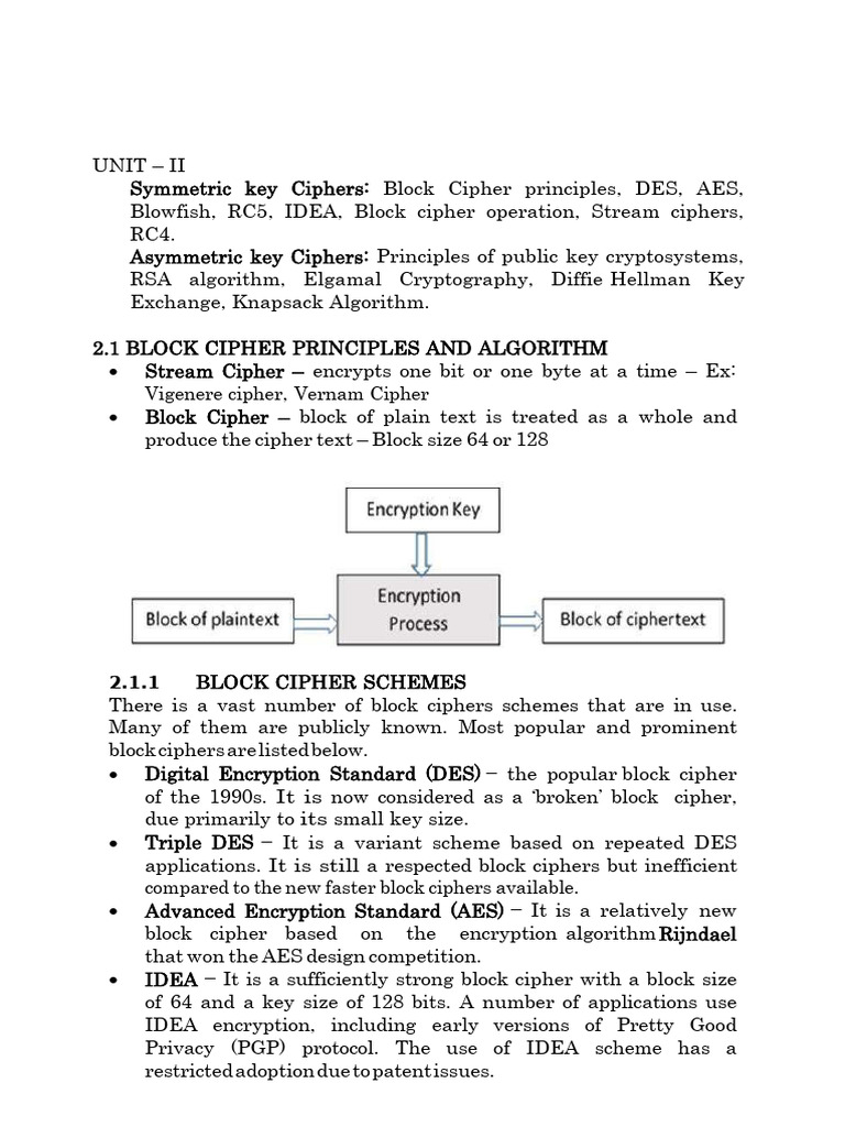 CNS-UNIT-II Notes | PDF | Encryption | Cipher