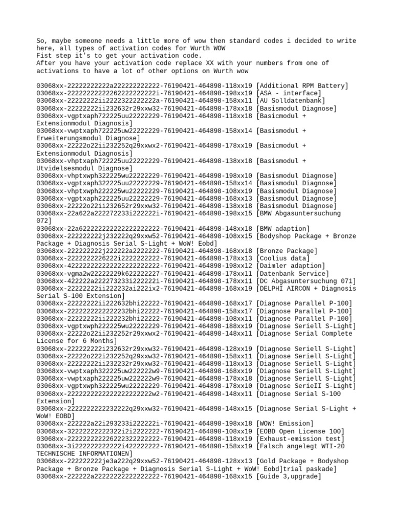 Activation All Option 136 Codes | PDF | Computing