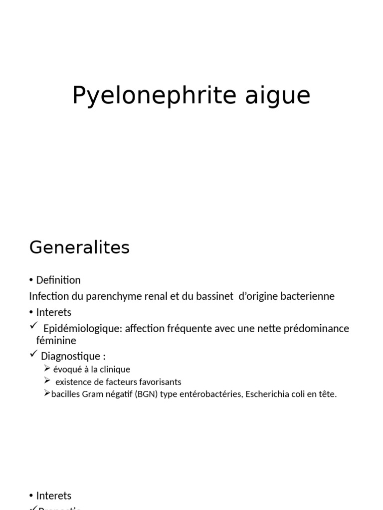 Pyelonephrite Aigue | PDF | Microbiologie | Médecine