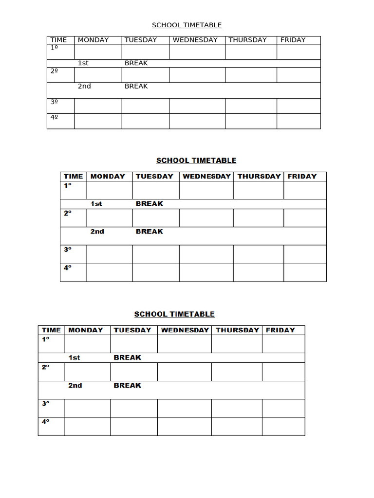 School Timetable | PDF