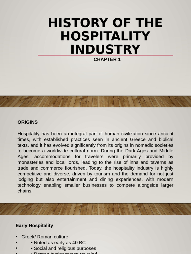 Evolution of the Hospitality Industry | PDF