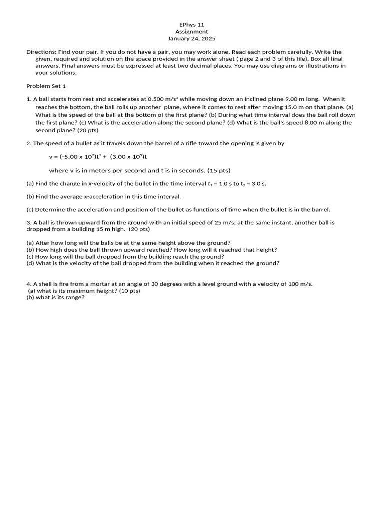 EPHYSICS11 | PDF | Bullet | Mechanics
