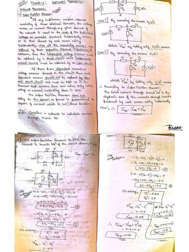 M2 1.super Position Theorm | PDF