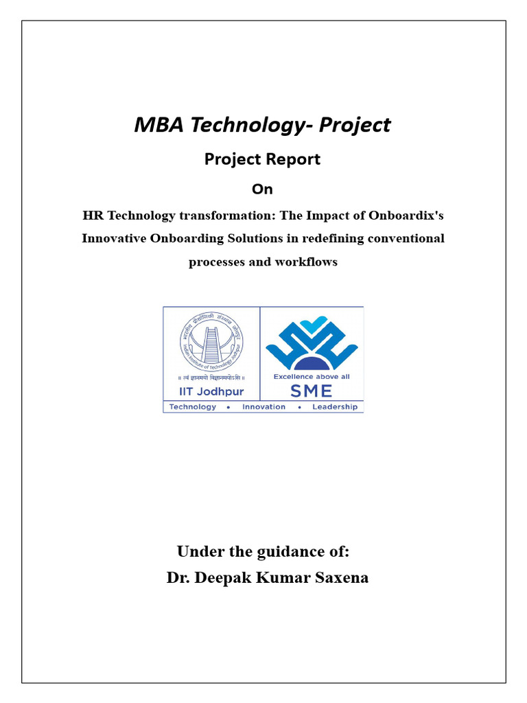 M22MS047-MBA Tech Project Report | PDF | Employee Retention | Survey ...