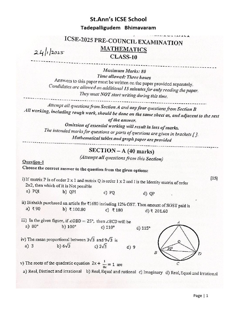 ST - Ann's ICSE School: Tadepalligudem Bhimavaram | PDF
