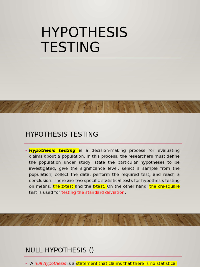 Hypothesis Testing | PDF | Type I And Type Ii Errors | Statistical ...