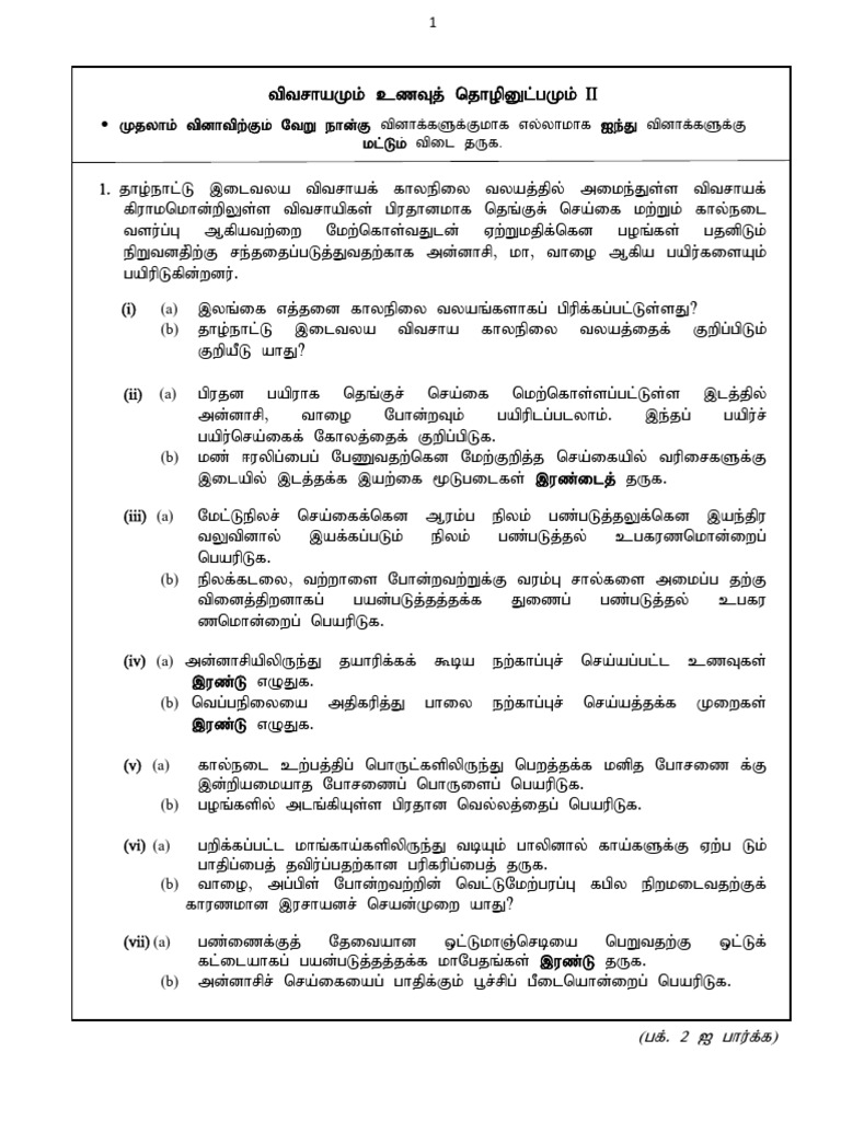 ESSAY QUESTION - Tamil - 2023 | PDF