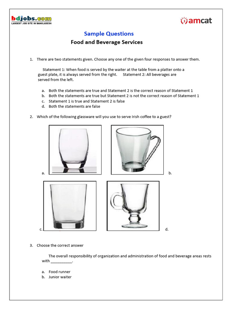 Food and Beverages Service | PDF