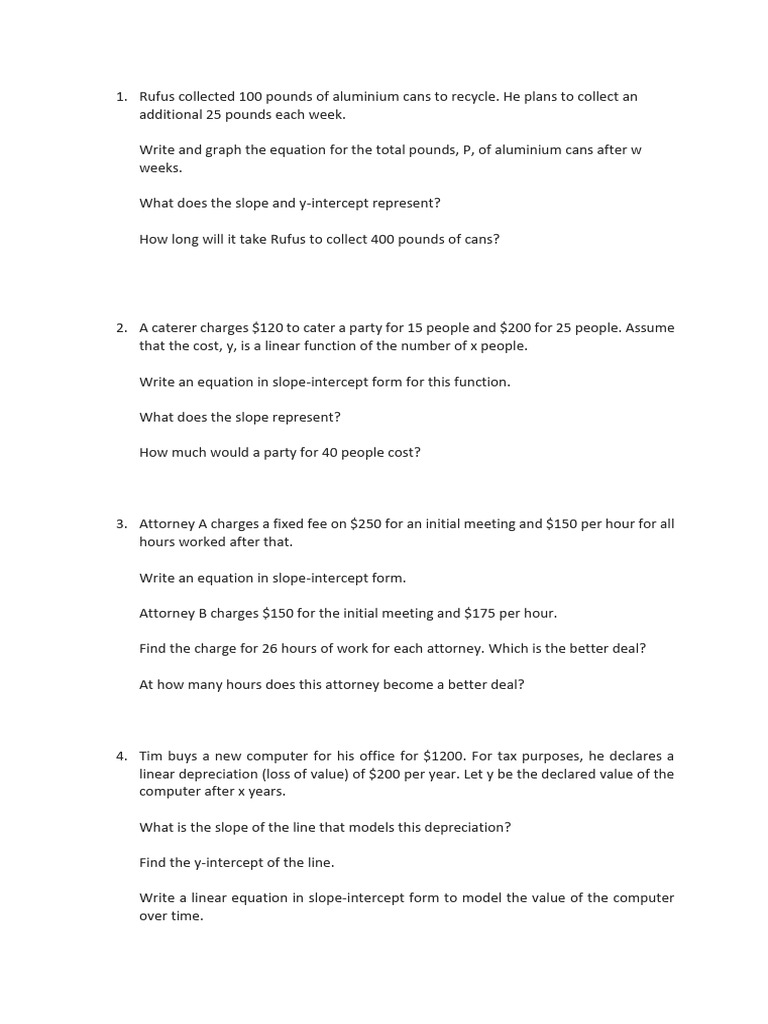 Linear Functions Practice1 | PDF | Mathematics | Mathematical Objects