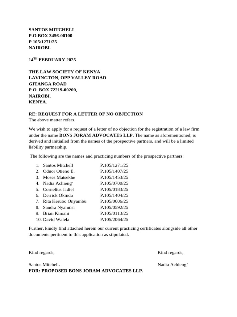 Request for Letter of No Objection | PDF
