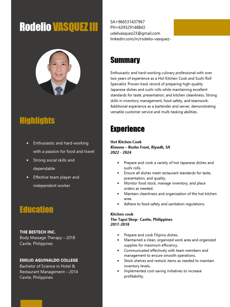 Vasquez Iii: Rodelio | PDF | Cooking | Foods