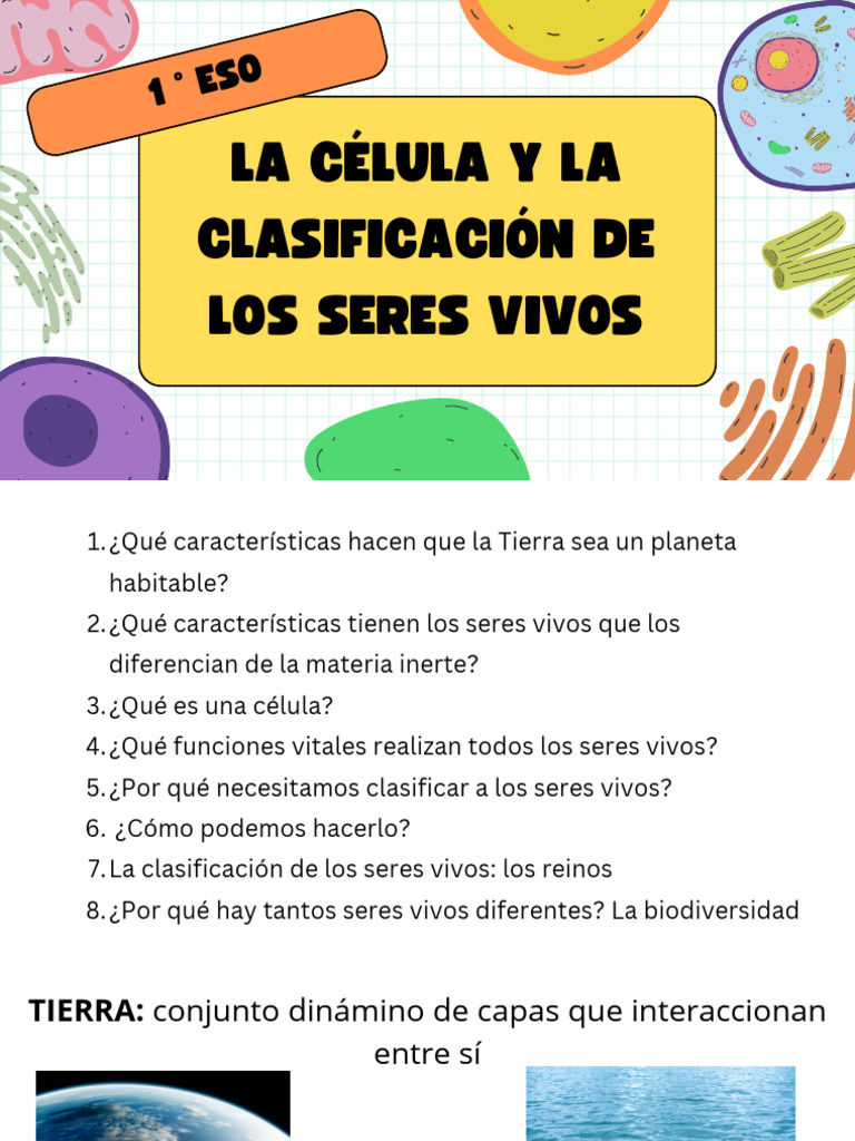 La Célula y La Clasificación de Los Seres Vivos-1 | PDF | Biología ...
