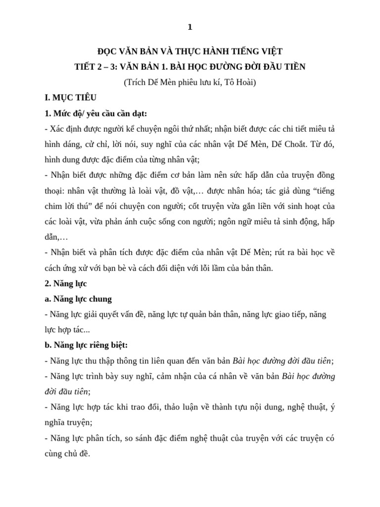 Bai Hoc Duong Doi Dau Tien 2962 | PDF