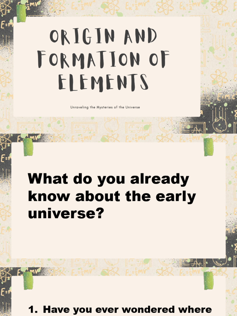 FORMATION OF ELEMENTS | PDF | Stars | Universe