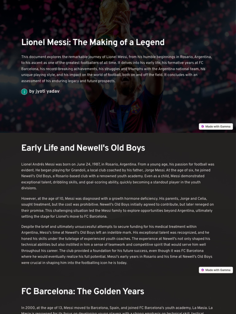 Messi: Journey to Football Legend | PDF | Lionel Messi | Fc Barcelona