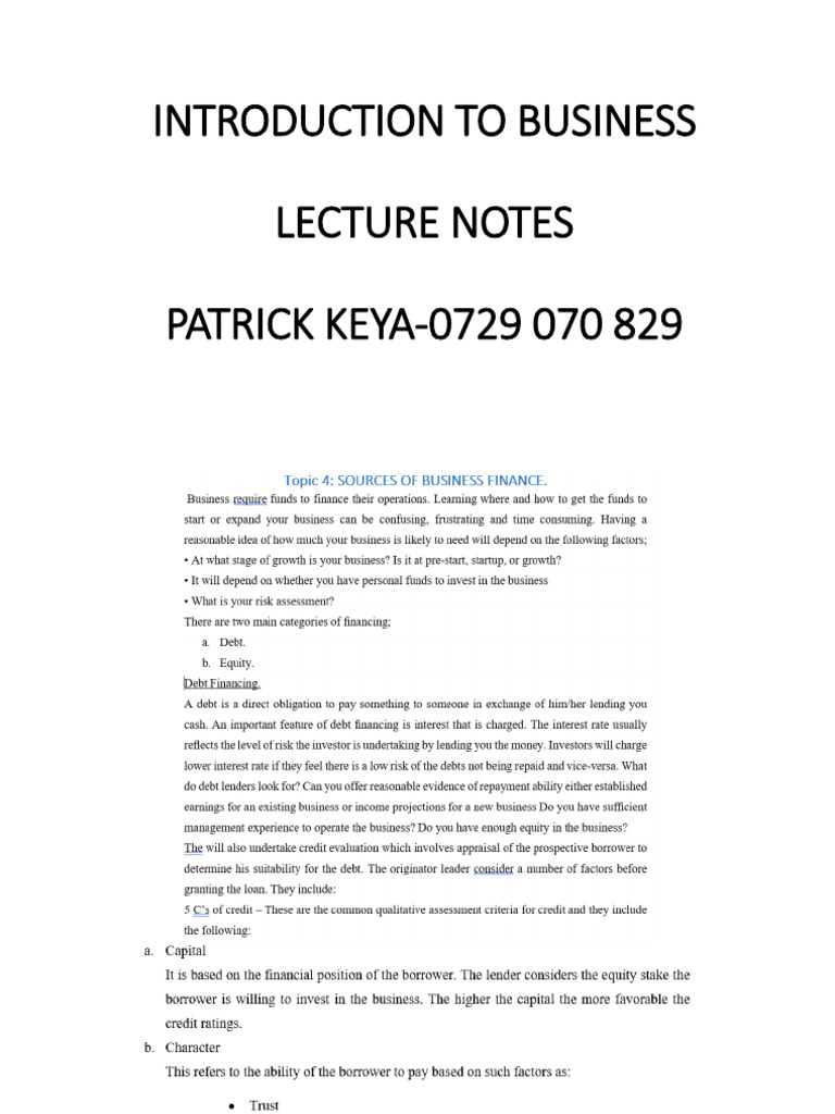 Lecture - Intro to Business | PDF