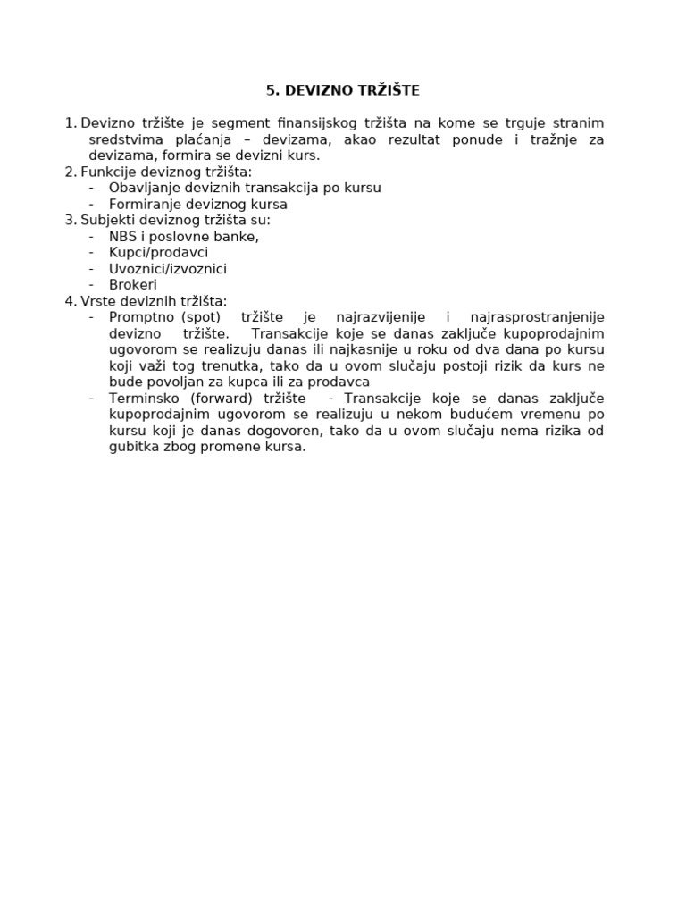 Devizno Tržište | PDF
