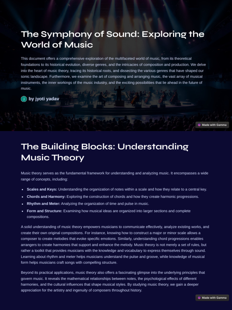 The Symphony of Sound Exploring The World of Music | PDF | Musical ...