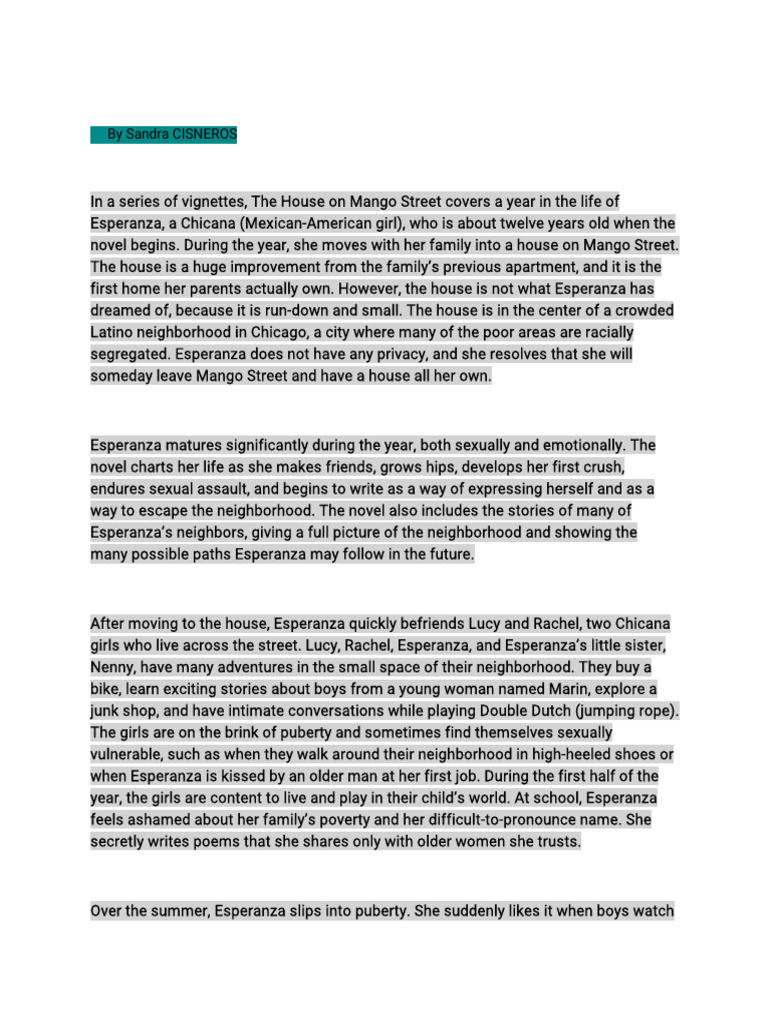 By Sandra Cisneros | PDF