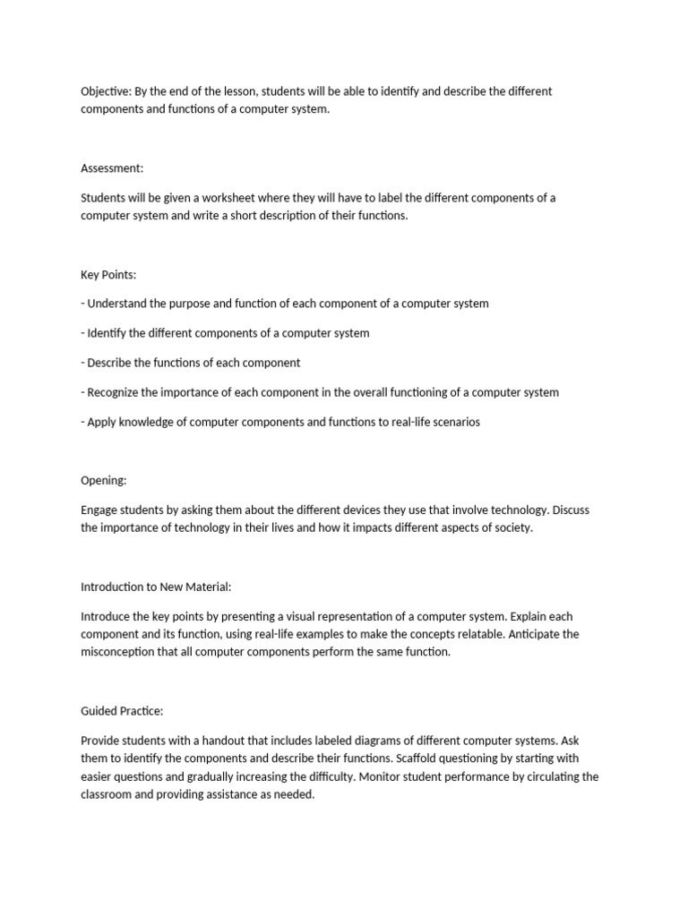 LESSON PLAN TLE 8 1 | PDF | Troubleshooting | System
