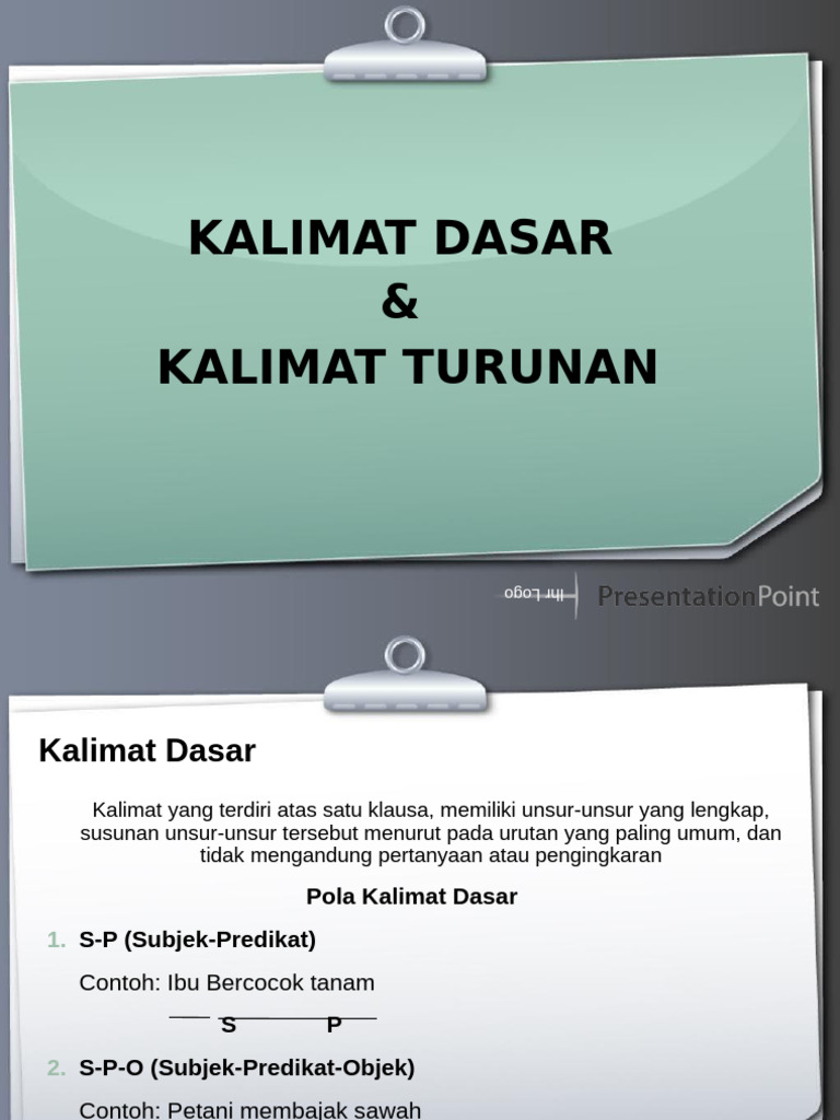 4. KALIMAT DASAR DAN TURUNAN | PDF