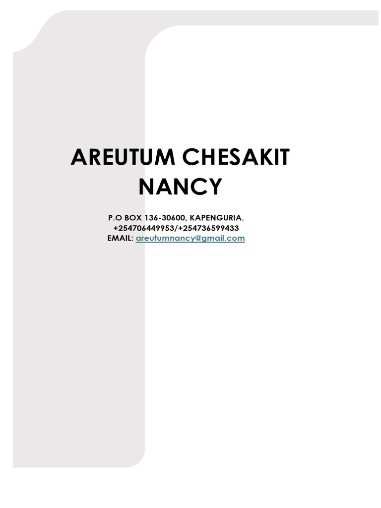 Curriculum Vitae Nancy Areutum | PDF | Human Resource Management | Employee Relations
