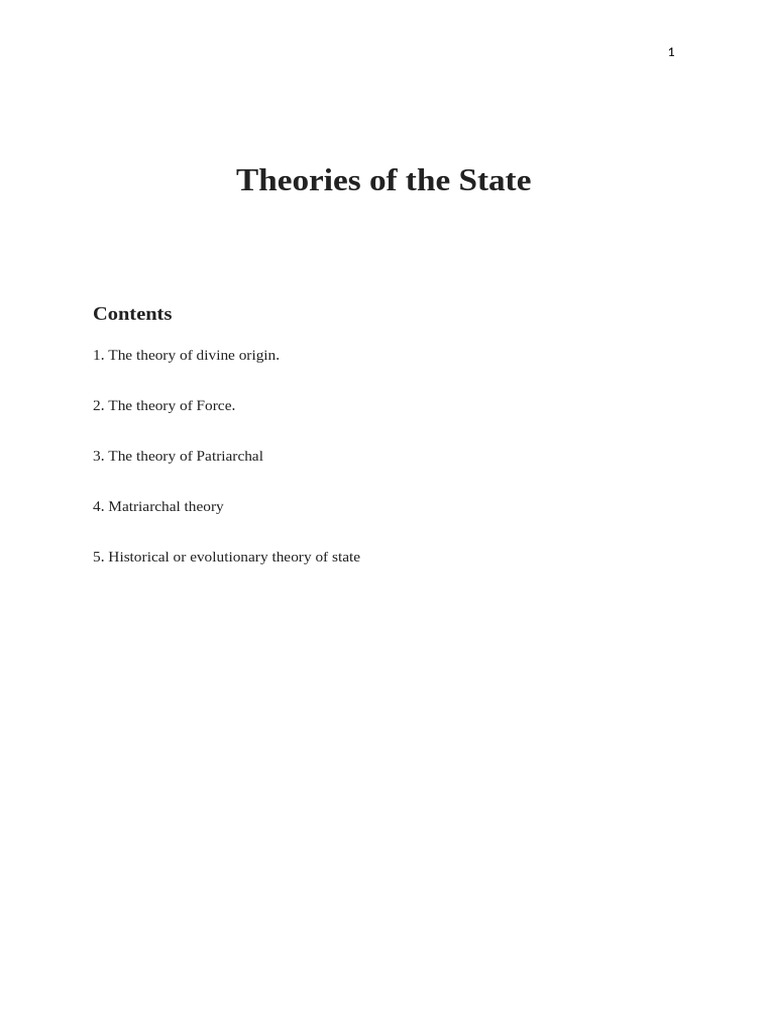 Theories of State Given | PDF