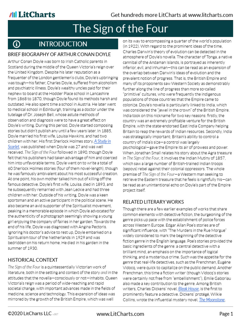 The Sign of The Four LitChart | PDF | The Sign Of The Four