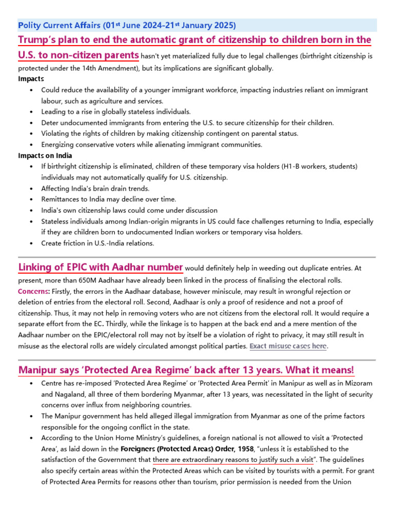 Polity (Articles Compilation June2024-Jan2025) M IE Explained - All Subjects (Dec 2025) | PDF ...