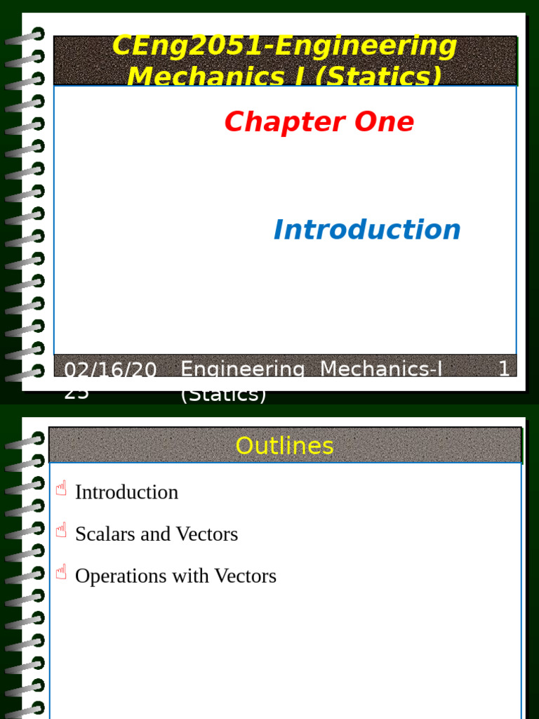 Ceng2051-Engineering Mechanics I (Statics) | PDF | Force | Euclidean Vector