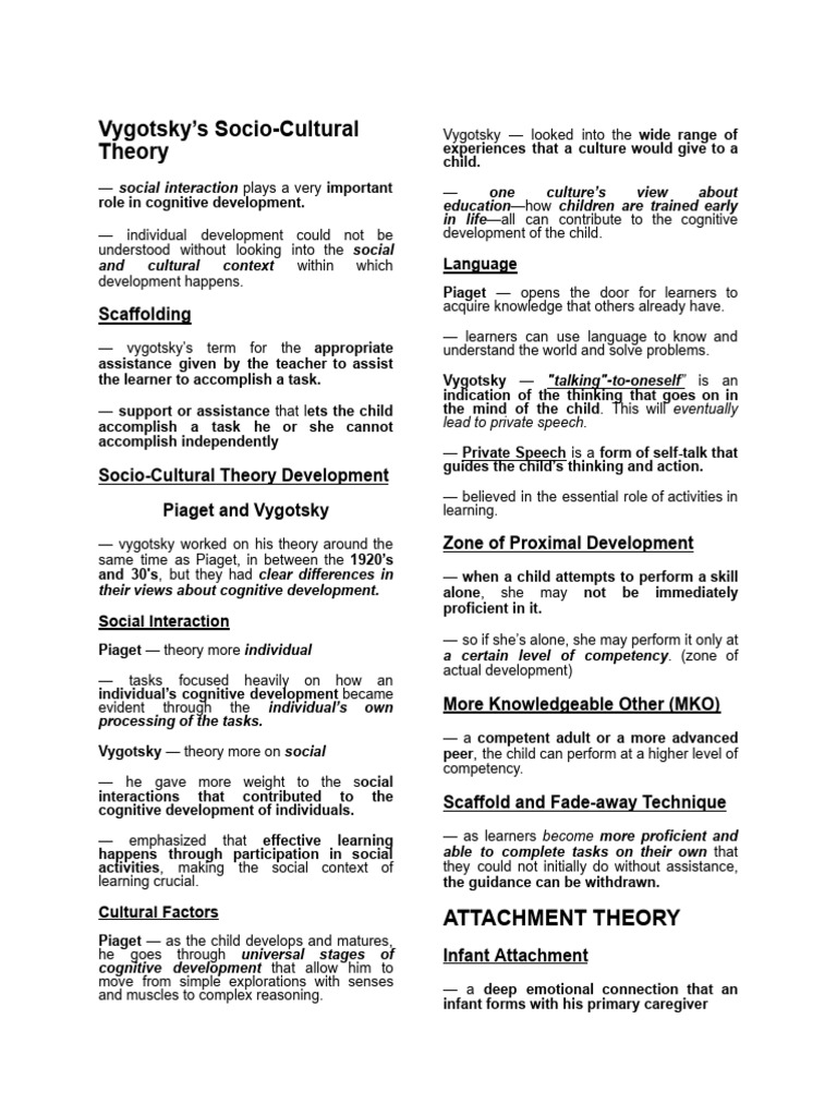 Chad Vygotsky Attachment Theory | PDF | Attachment Theory | Behavioural Sciences
