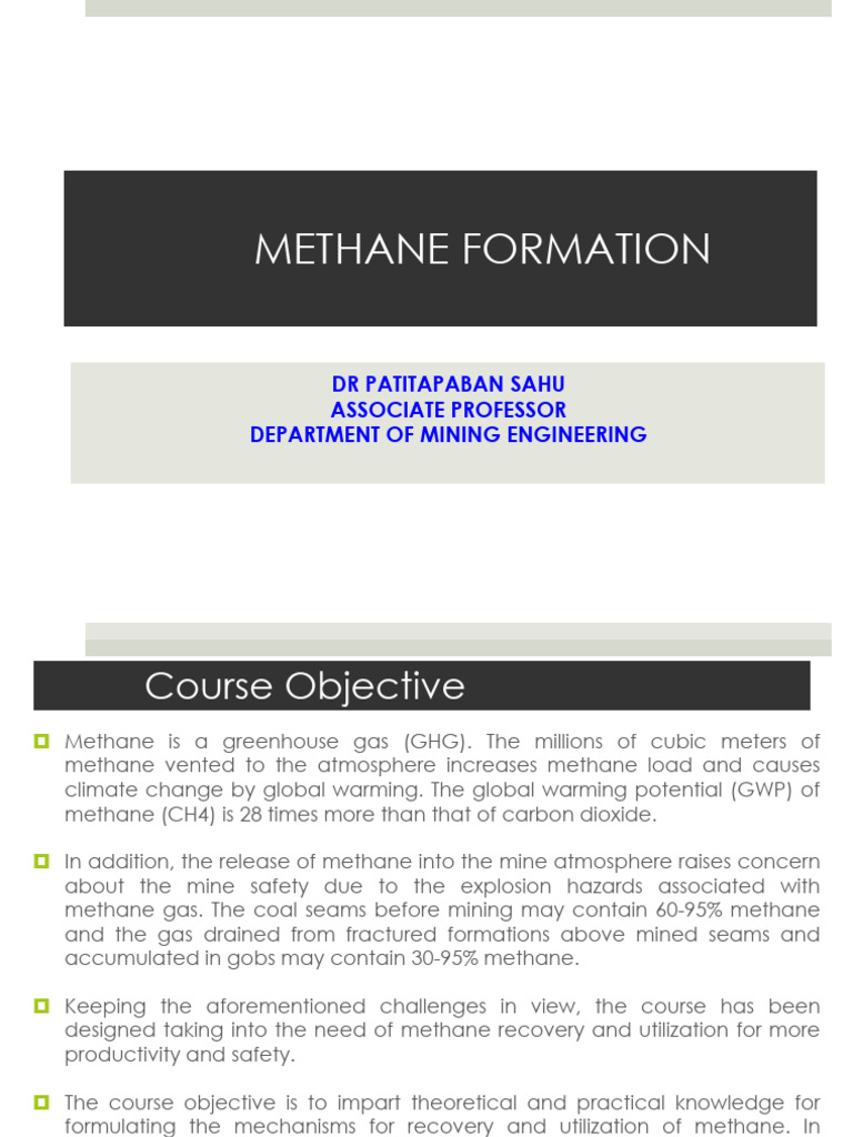 Class Note1 Methane Formation and Mechanism of Transportation | PDF ...