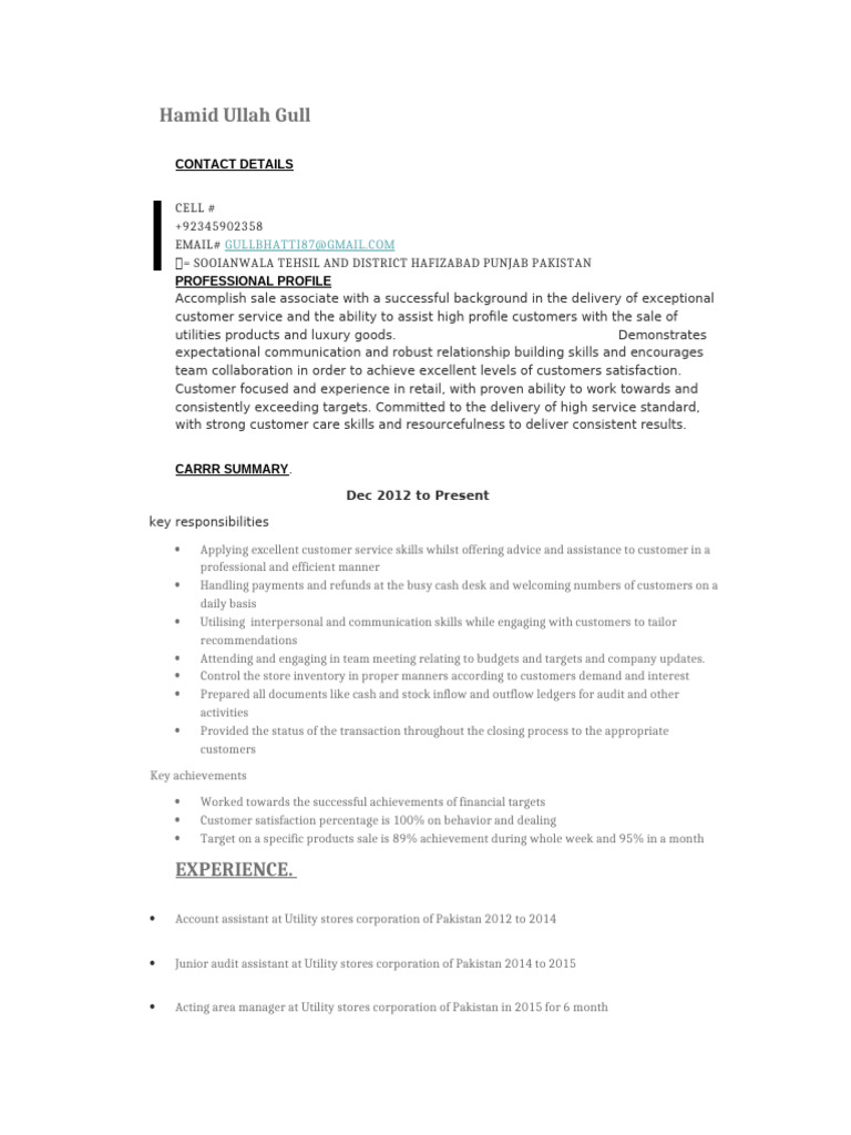 cv.sale assistance | PDF | Business | Economies