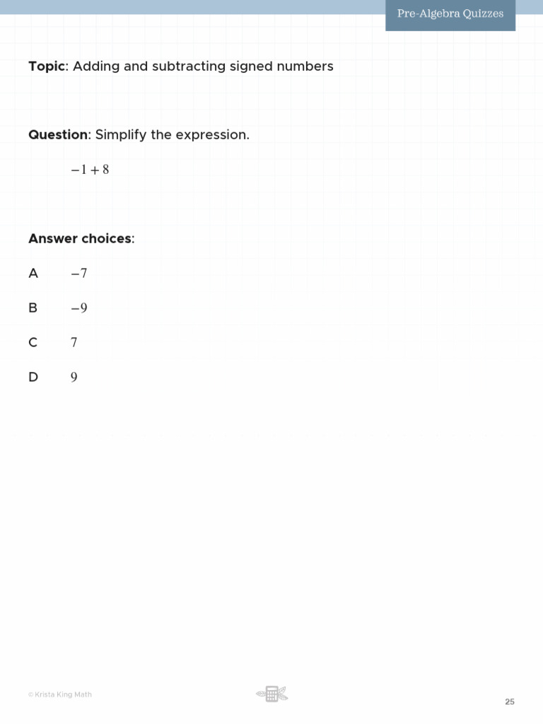 Adding and Subtracting Signed Numbers | PDF
