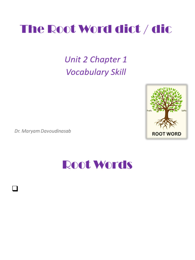 The Root Word Dict, Dic | PDF