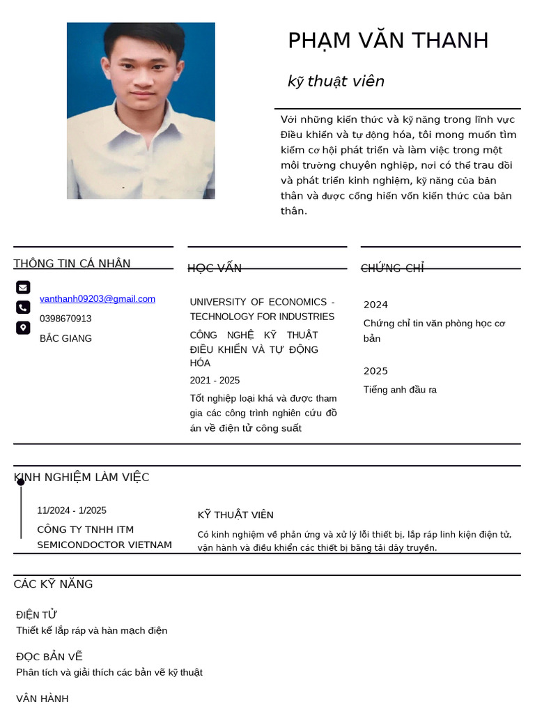 CV PH M Văn Thanh | PDF