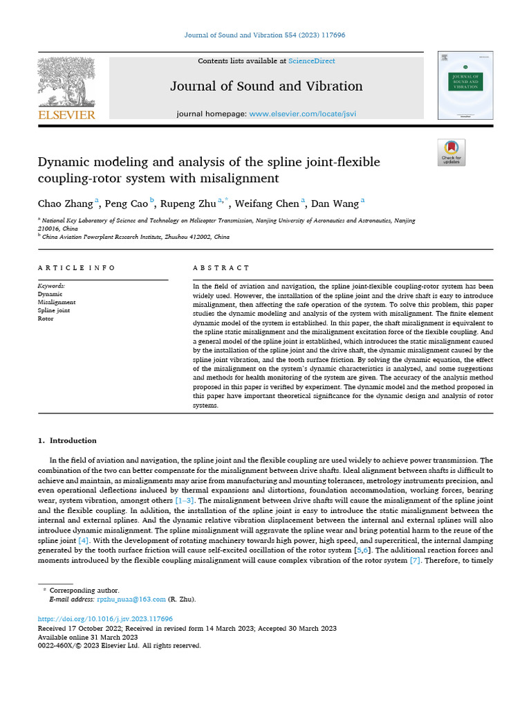 Dynamic Modeling and Analysis of The Spline Joint-Flexible | PDF ...