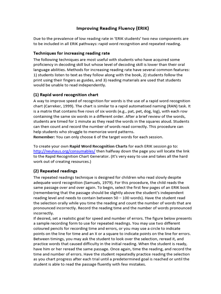 1 Improving Reading Fluency | PDF | Behavioural Sciences | Applied ...