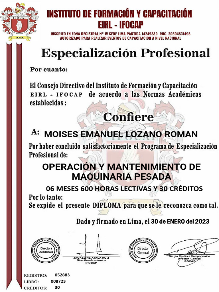 Moises Emanuel Lozano Roman - Esp Ifocap | PDF