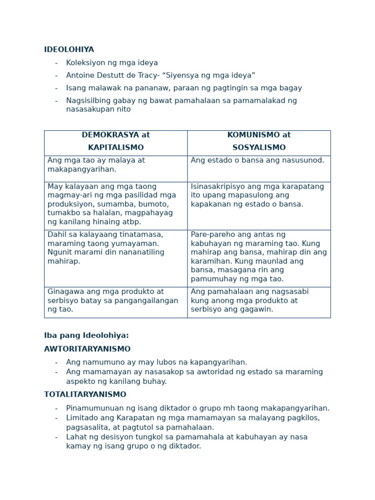 IDEOLOHIYA Hand - Out | PDF