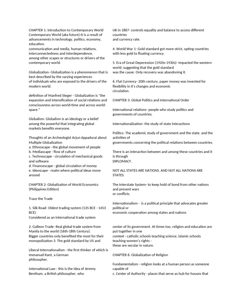 Conworld Reviewer Print | PDF | Globalization | Poverty