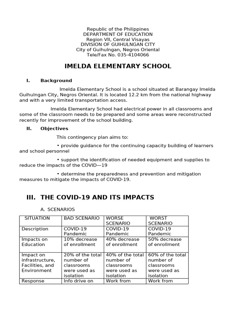 COVID-19 Contingency Plan | PDF | Emergency Management | Safety